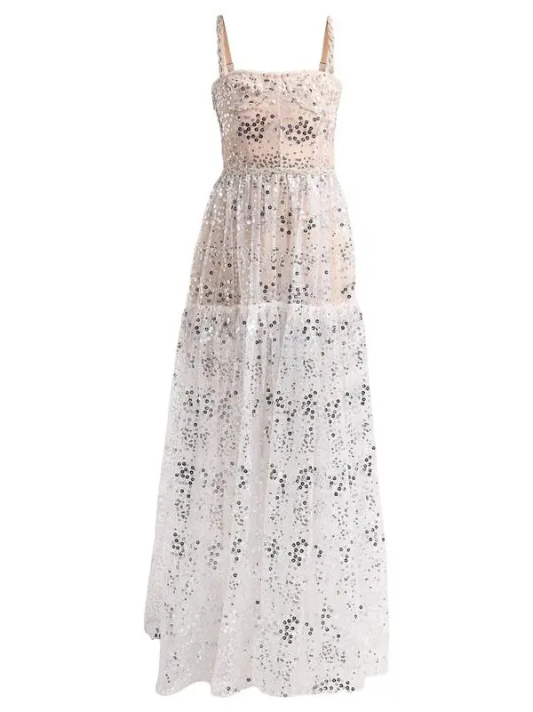 BRONX BANCO Midnight Embellished Gown - White