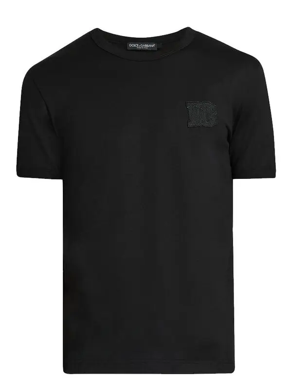Dolce & Gabbana Dg Patch Cotton Crewneck T-shirt - Nero
