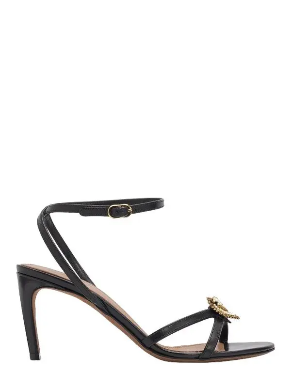 Dolce & Gabbana Desire 105mm Heart-detailed Leather Sandals - Nero