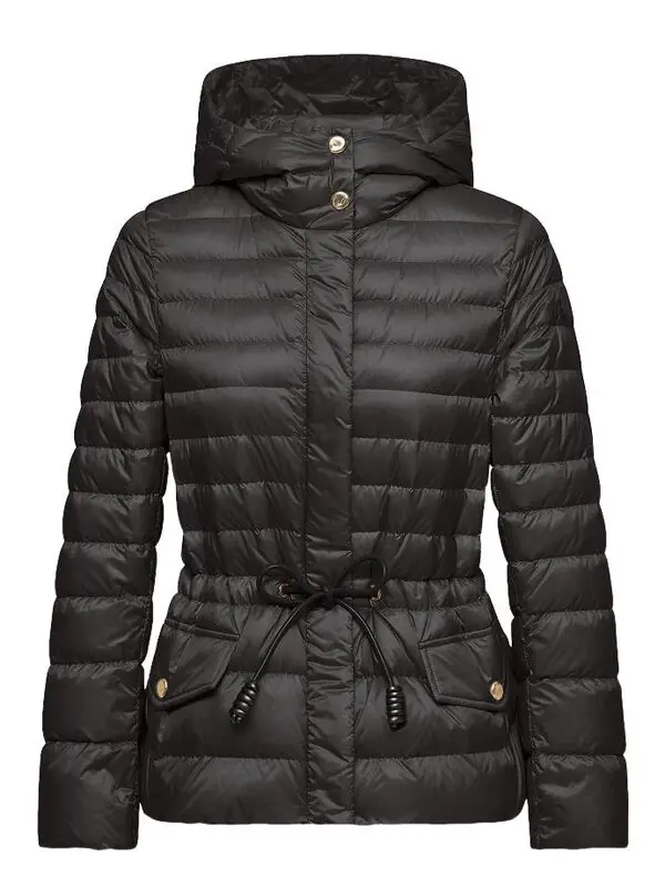 Moncler Raies Puffer Coat With Hood - Black
