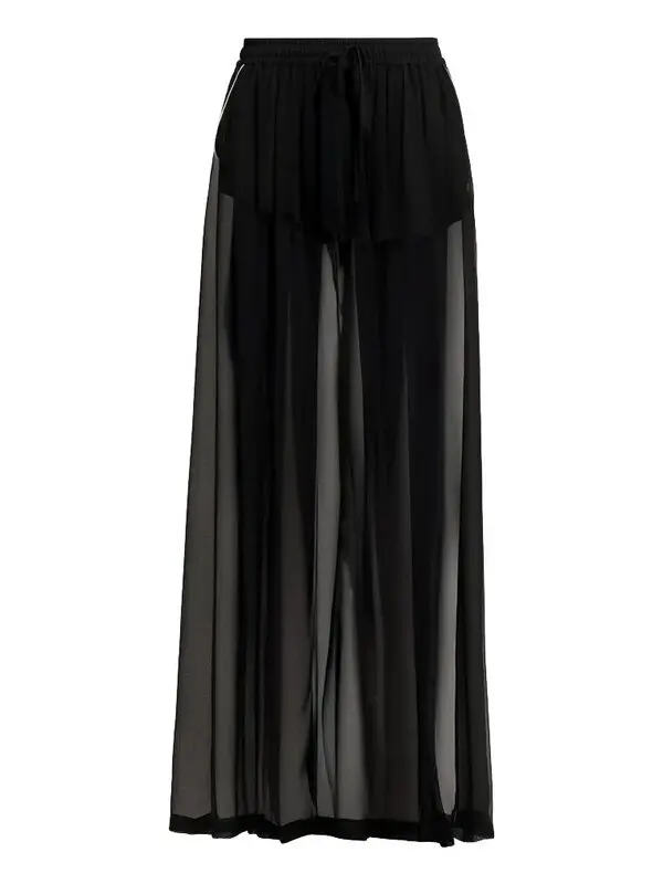Dolce & Gabbana Sheer Silk Chiffon Palazzo Pants - Nero