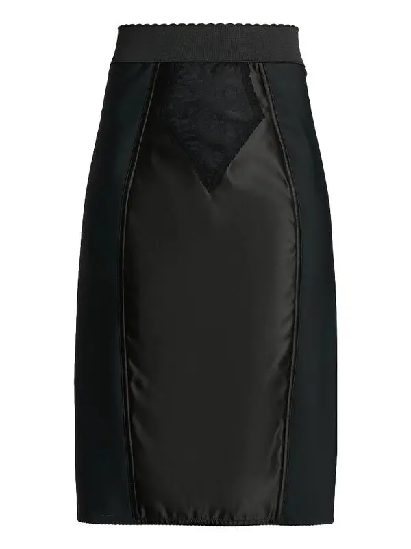Dolce & Gabbana Lace-panel Pencil Skirt - Nero