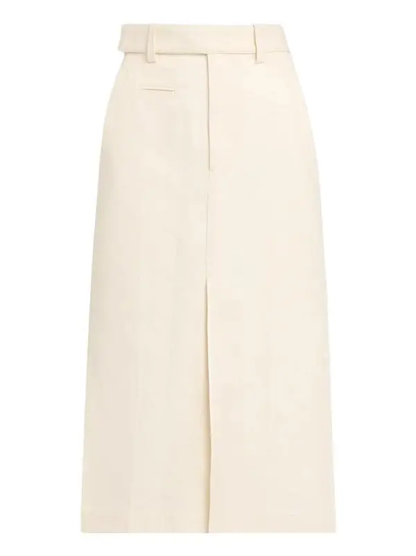 Bottega Veneta Workwear Cotton Twill Midi-skirt - Parchment