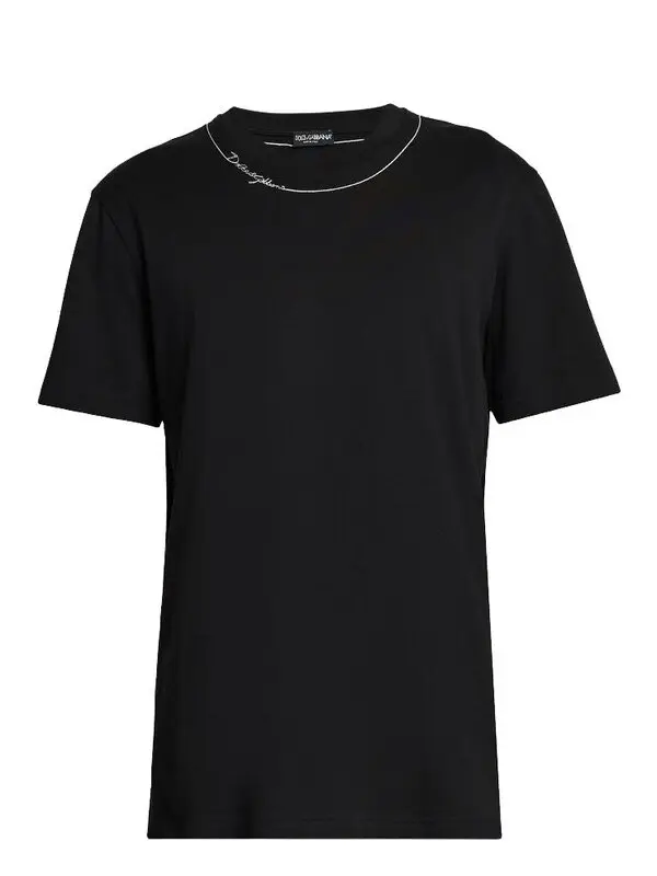 Dolce & Gabbana Logo Cotton Crewneck T-shirt - Nero