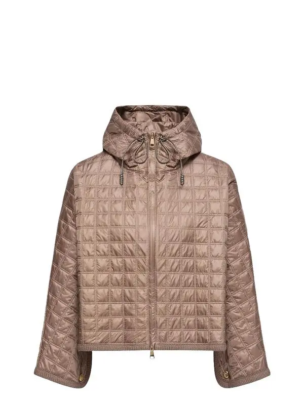 Moncler Down-filled Cape With Hood - Brown