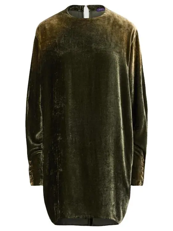 Ralph Lauren Tessy Velvet Cocktail Dress - Fern