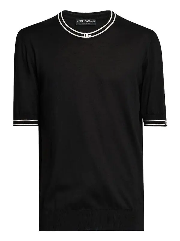 Dolce & Gabbana Logo Silk T-shirt - Nero