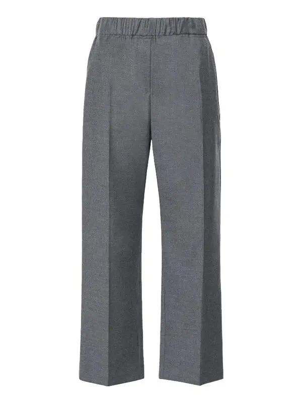 Max Mara Stretch Wool Flannel Trousers - Medium Grey