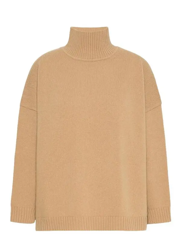 Max Mara Wool Knit Turtleneck Jumper - Camel