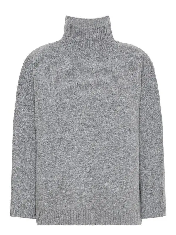 Max Mara Wool Knit Turtleneck Jumper - Medium Grey