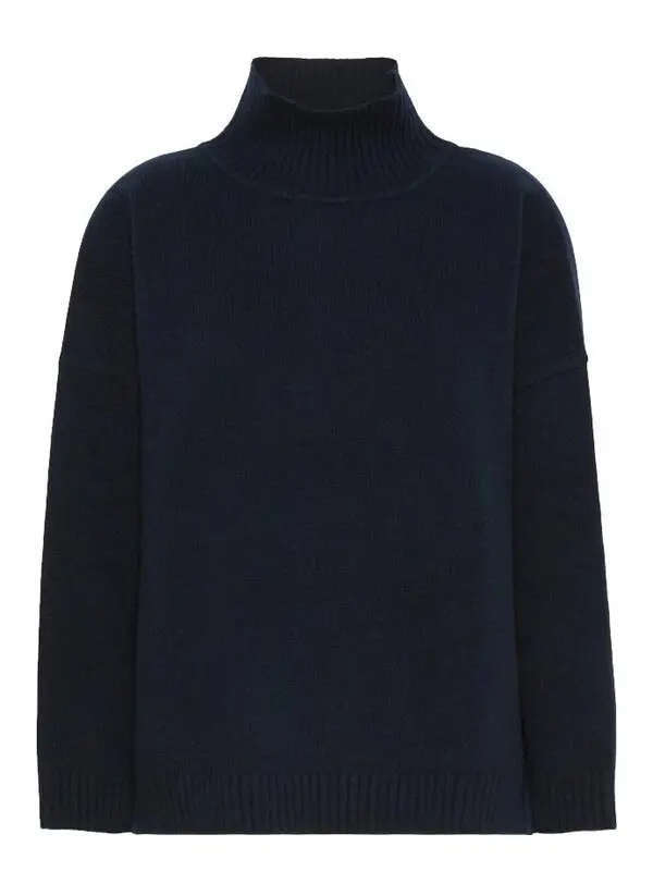 Max Mara Wool Knit Turtleneck Jumper - Navy