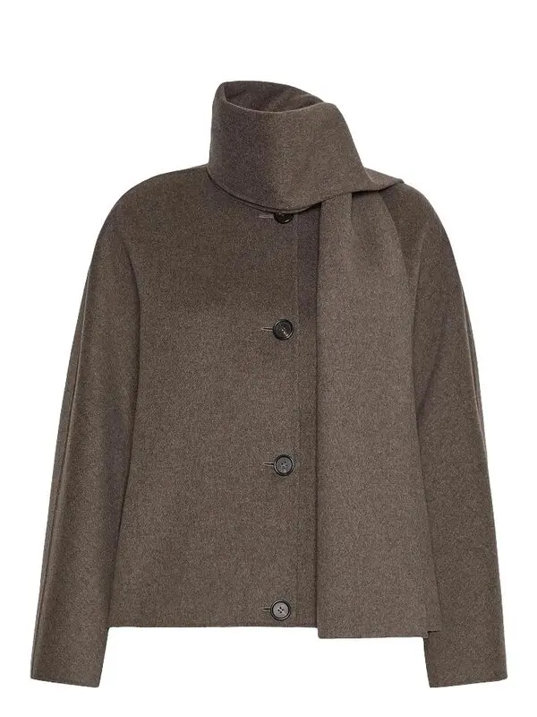 Max Mara Cropped Wool Broadcloth Jacket - Medium Grey