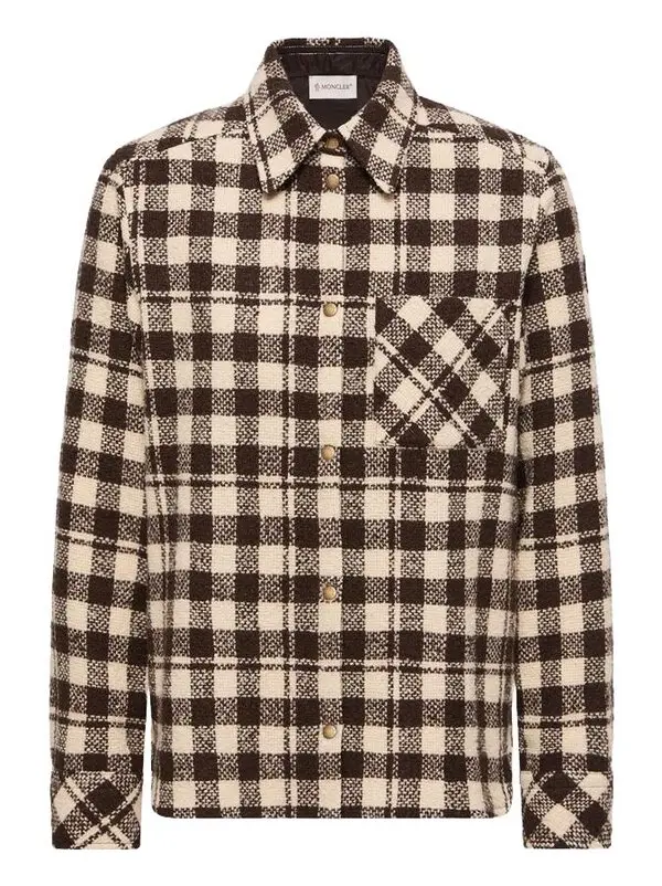 Moncler Shirt In Wool - Brown Multi