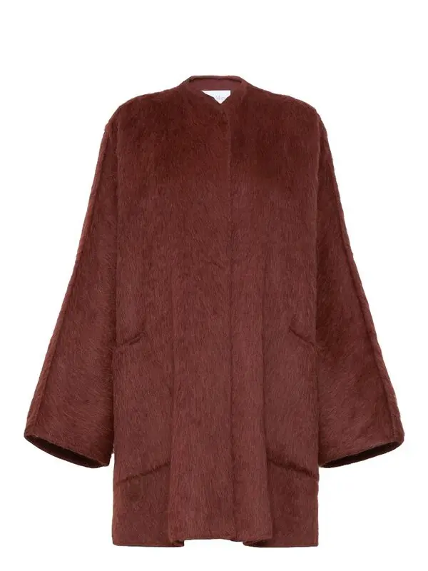 Max Mara Short Alpaca And Wool Coat - Rust