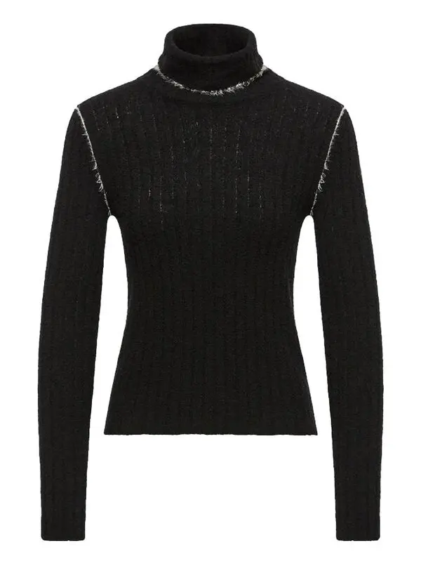 Moncler Turtleneck Sweater In Cotton - Black