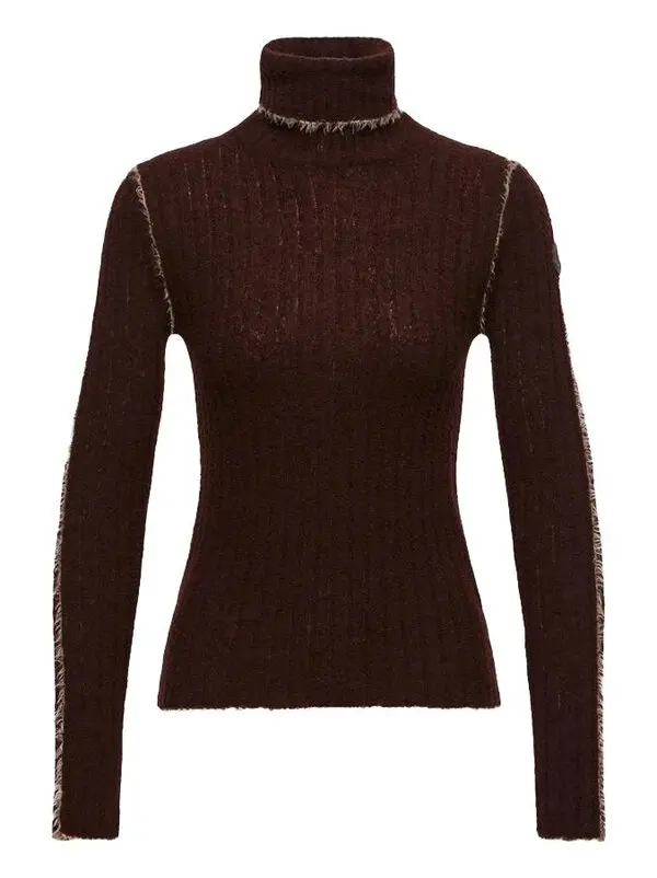 Moncler Turtleneck Sweater In Cotton - Brown