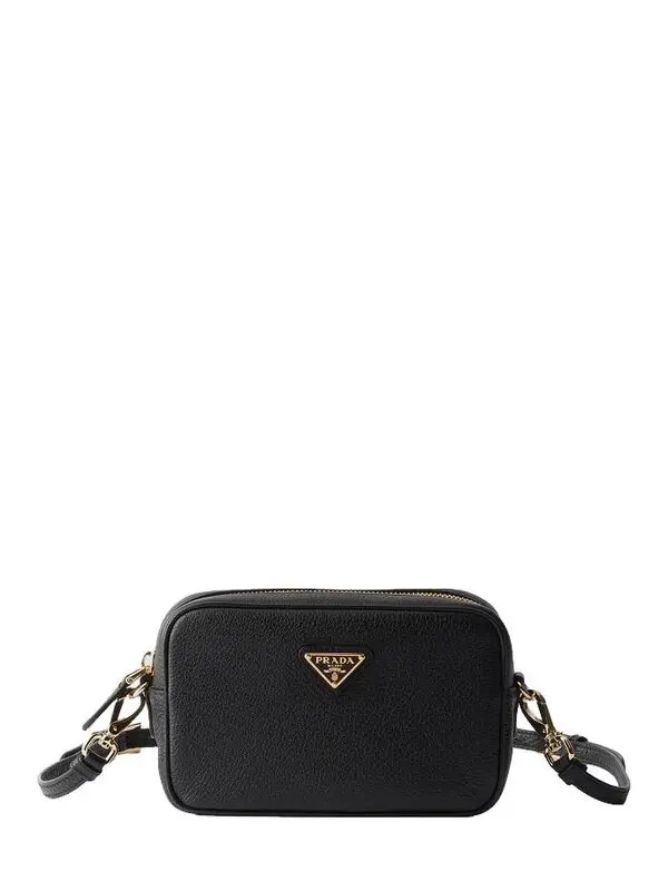 Prada Leather Mini Shoulder Bag - Black
