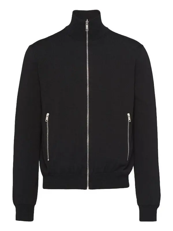 Prada Reversible Wool And Re-nylon Jacket - Black