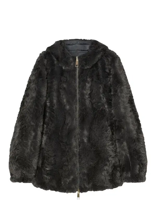 Marina Rinaldi Reversible Heavy Coat - Medium Grey