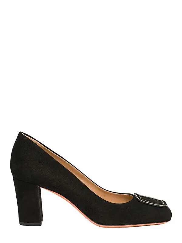 Santoni Marta 70mm Suede Pumps - Black