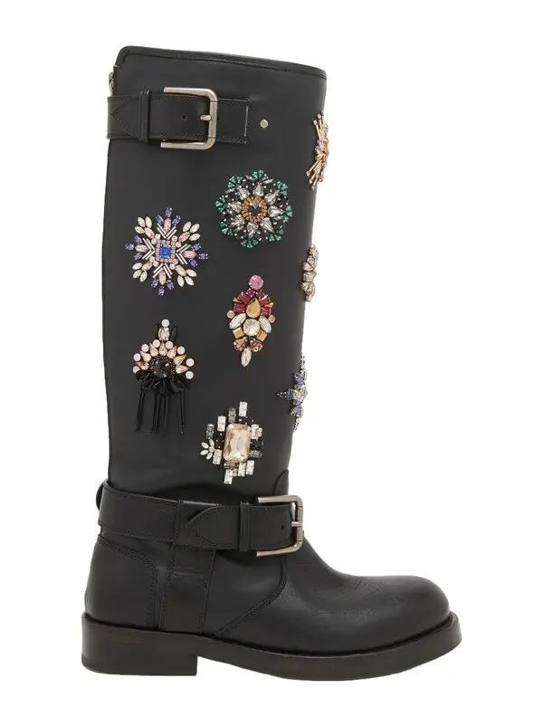 Dolce & Gabbana Embellished Knee-high Boots - Nero