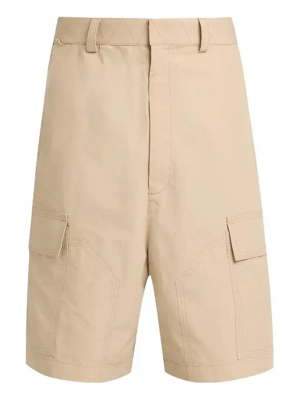 Bottega Veneta Cotton Toile Cargo Shorts - Stucco