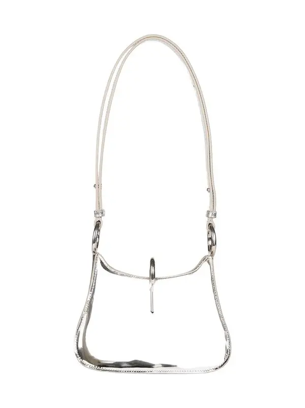 Rabanne Small Ring Leather Shoulder Bag - Silver
