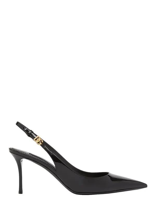 Dolce & Gabbana Vernice 75mm Patent Leather Slingback Pumps - Nero