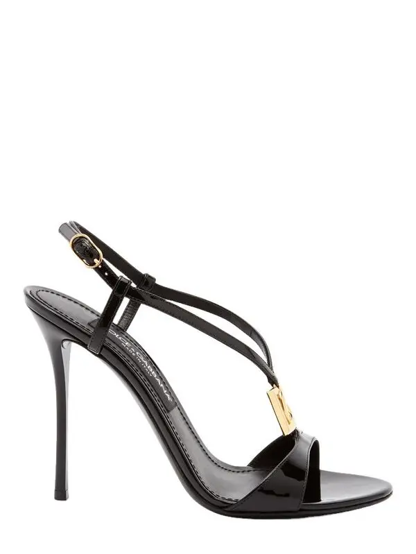 Dolce & Gabbana Vernice 105mm Patent Leather Stiletto Sandals - Nero