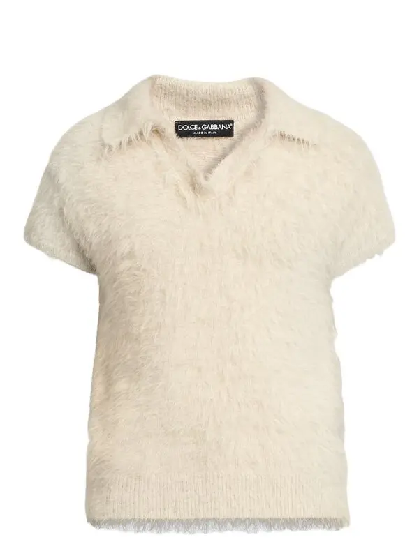 Dolce & Gabbana Textured Polo Shirt - Medium Beige