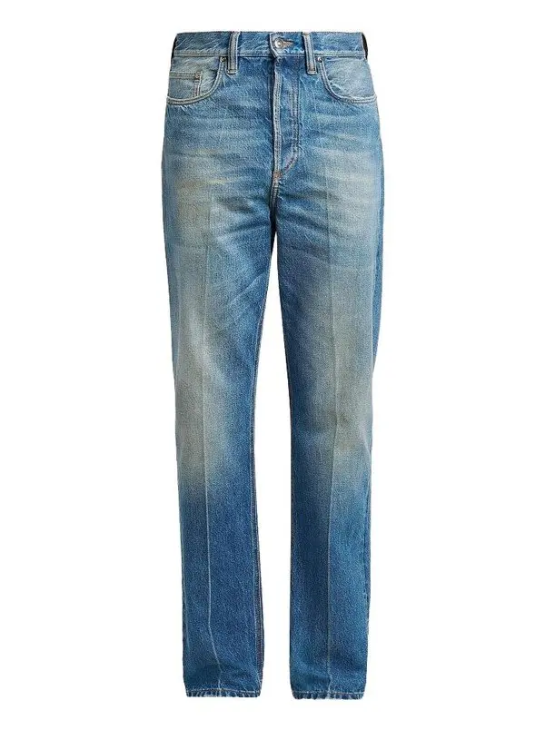 Versace Straight-leg Stone-washed Jeans - Medium Blue