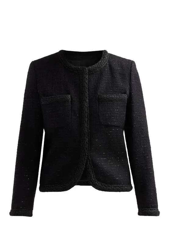 Fabiana Filippi Sequined Virgin Wool-blend Blazer - Nero