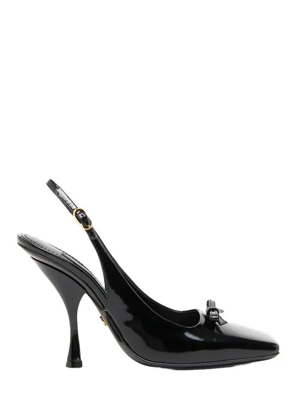 Dolce & Gabbana 105mm Patent Leather Slingback Pumps - Nero