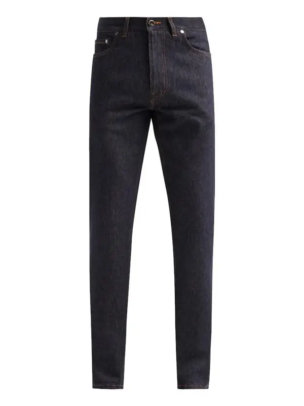 Isaia Light Denim Slim Jeans - Navy