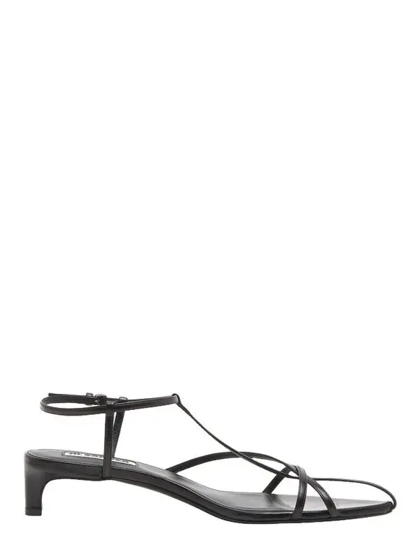 JIL SANDER Strappy 35mm Leather Kitten Heel Sandals - Black