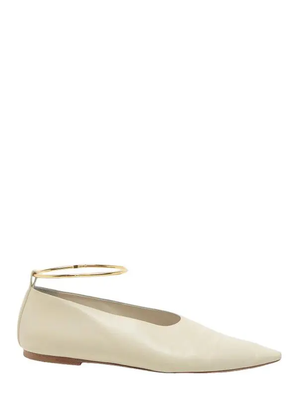 JIL SANDER Ring Leather Ballerina Flats - Bone