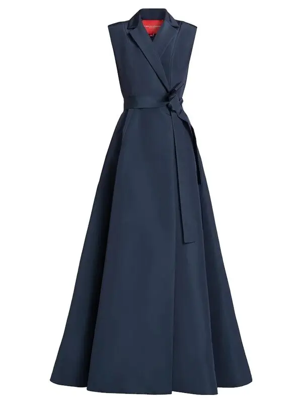 Carolina Herrera Sleeveless Silk Trench Gown - Midnight
