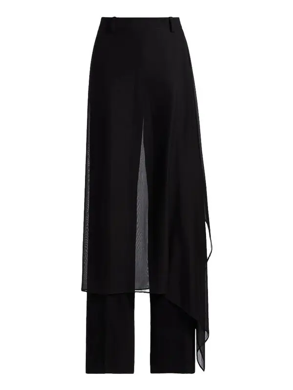 Michael Kors Veiled Wool Crepe Trousers - Black
