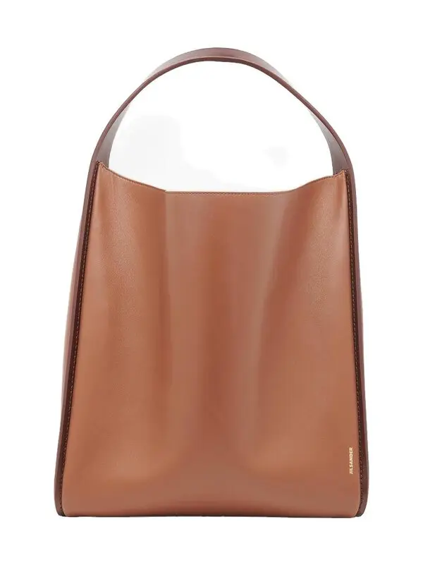 JIL SANDER Pivot Leather Tote Bag - Grape