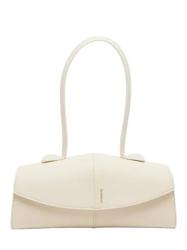 JIL SANDER Linea Leather Shoulder Bag - Eggshell