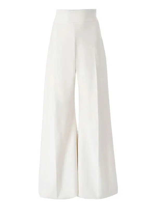 Carolina Herrera Diane Wool Wide-leg Pants - Ivory