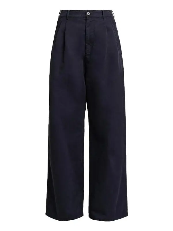 JIL SANDER Cotton Crease-front Wide-leg Trousers - Midnight