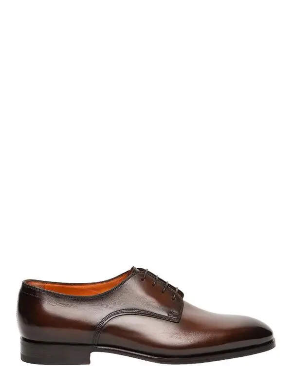Santoni Archer Leather Oxfords - Dark Brown