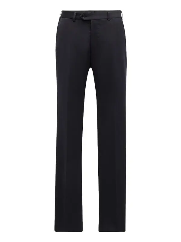 Emporio Armani Straight-leg Wool Trousers - Solid Dark