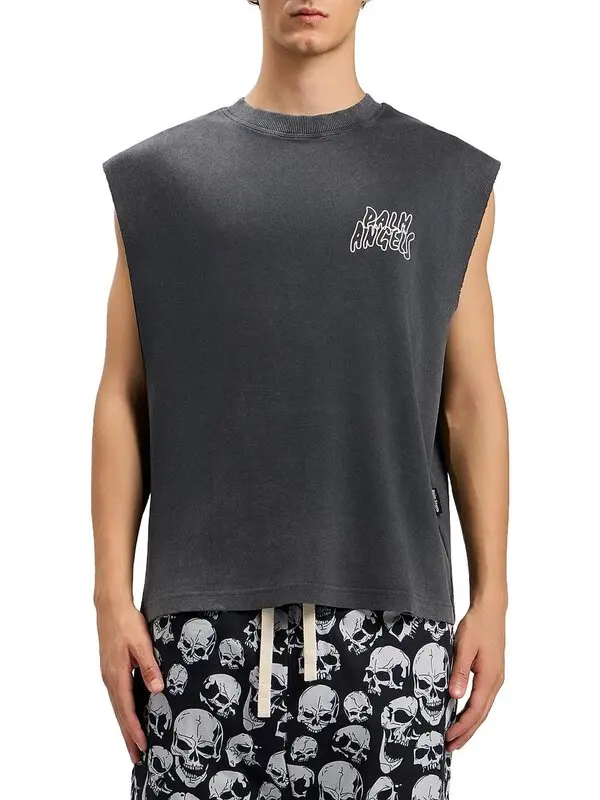 Palm Angels Palm Leaf Cotton T-shirt - Black Multicolor