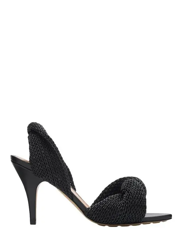 Bottega Veneta Grace 90mm Leather Slingback Sandals - Black