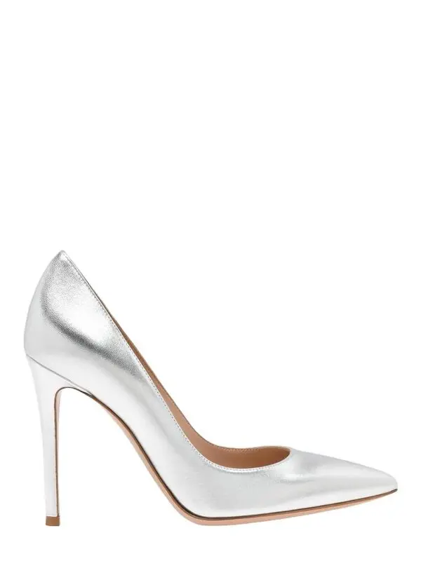 GIANVITO ROSSI 105mm Metallic Leather Pumps - Silver