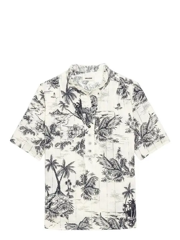 Zadig&Voltaire Topher Tropical Island Short-sleeve Shirt - Ecru
