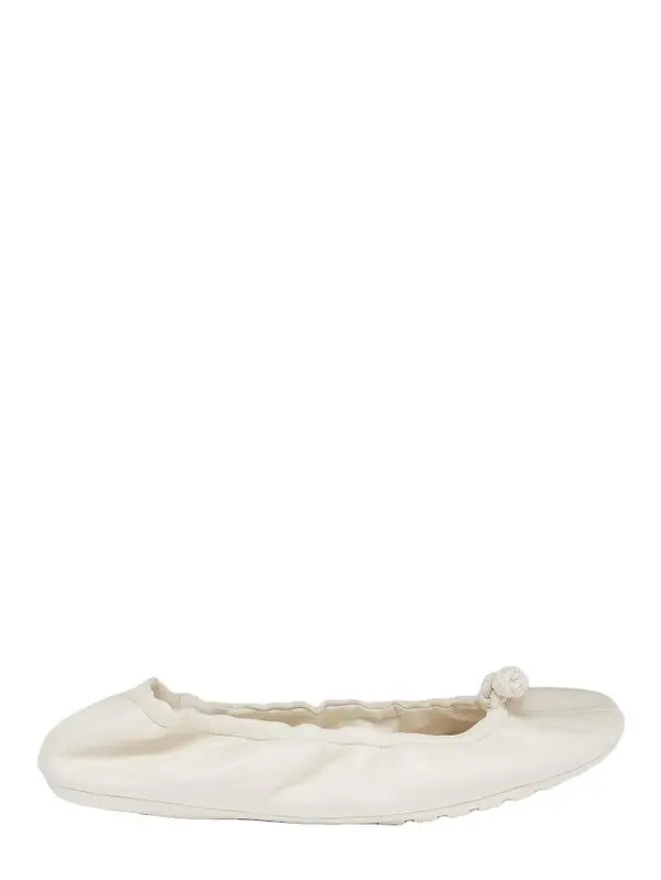 Bottega Veneta Fantasmina Leather Ballet Flats - Alabaster