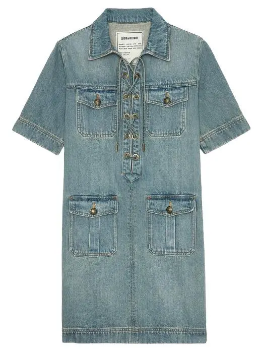 Zadig&Voltaire Record Denim Minidress - Light Blue